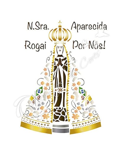 STENCIL LT STM-544 NOSSA SRA APARECIDA - Encantos e Cores
